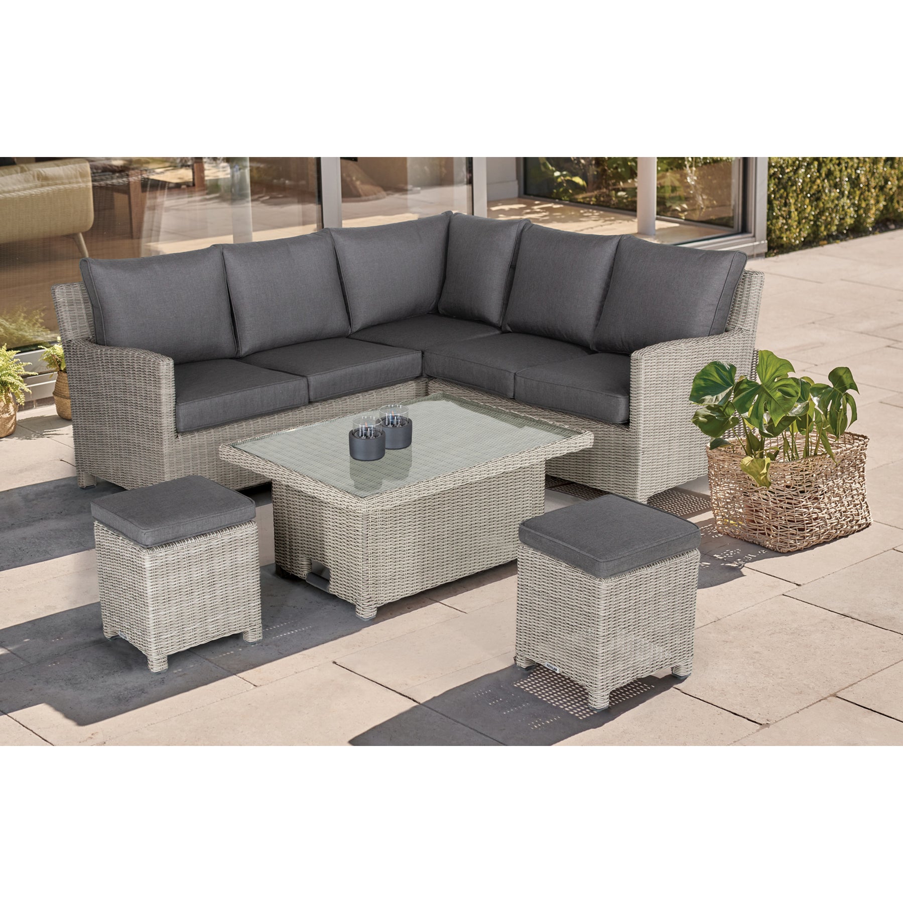 Kettler Palma Signature Mini Corner Set in White Wash
