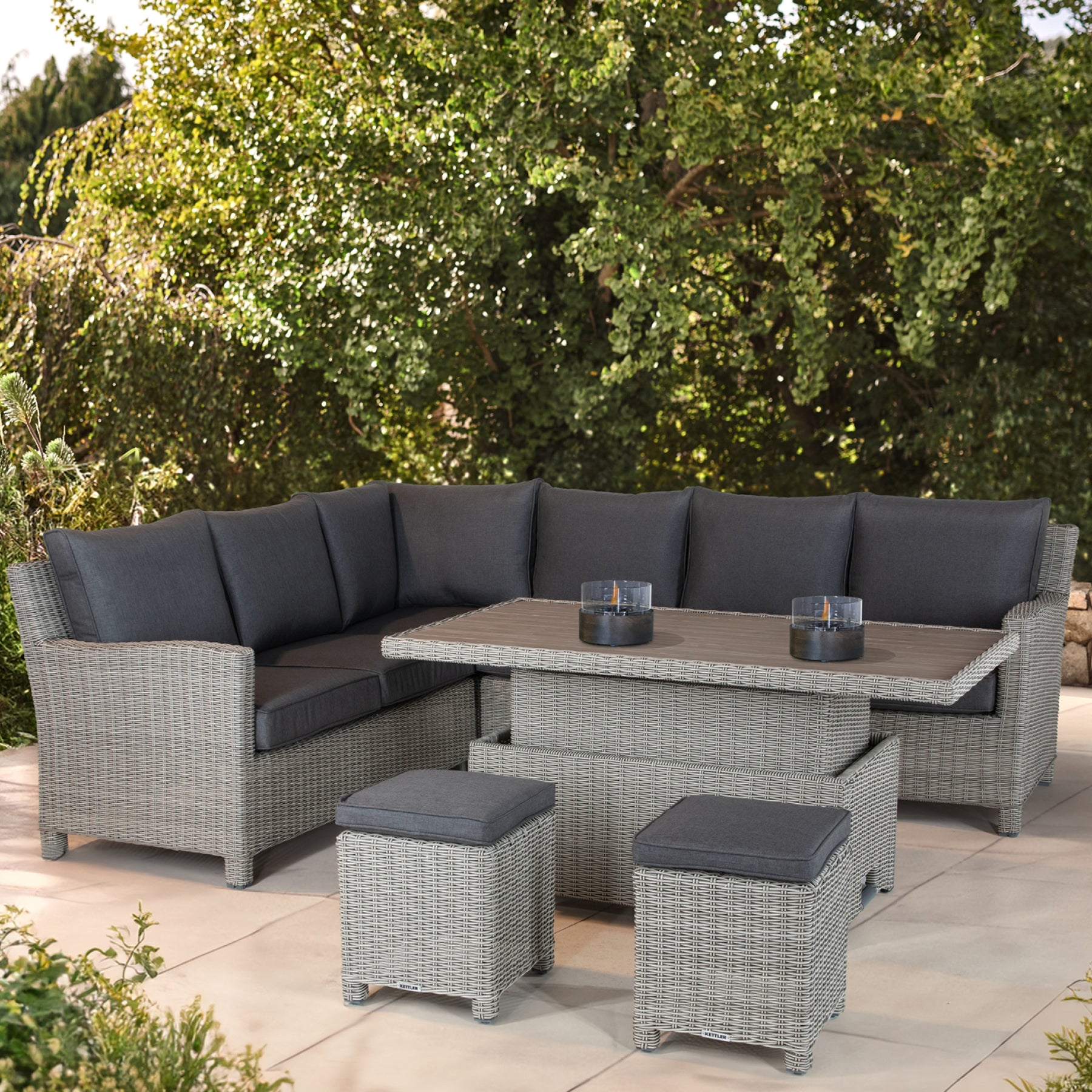 Palma Signature Corner Seating Right Sided in White Wash (choice of ta ...