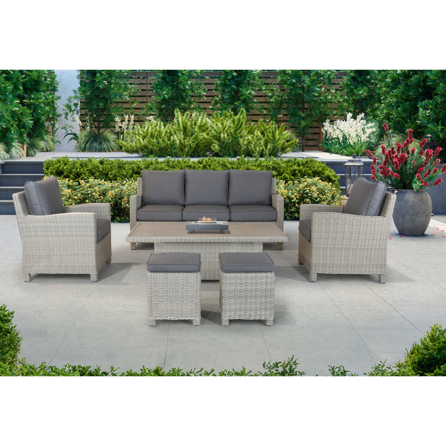 Kettler Palma Signature Sofa Set in White Wash with Choice of Table