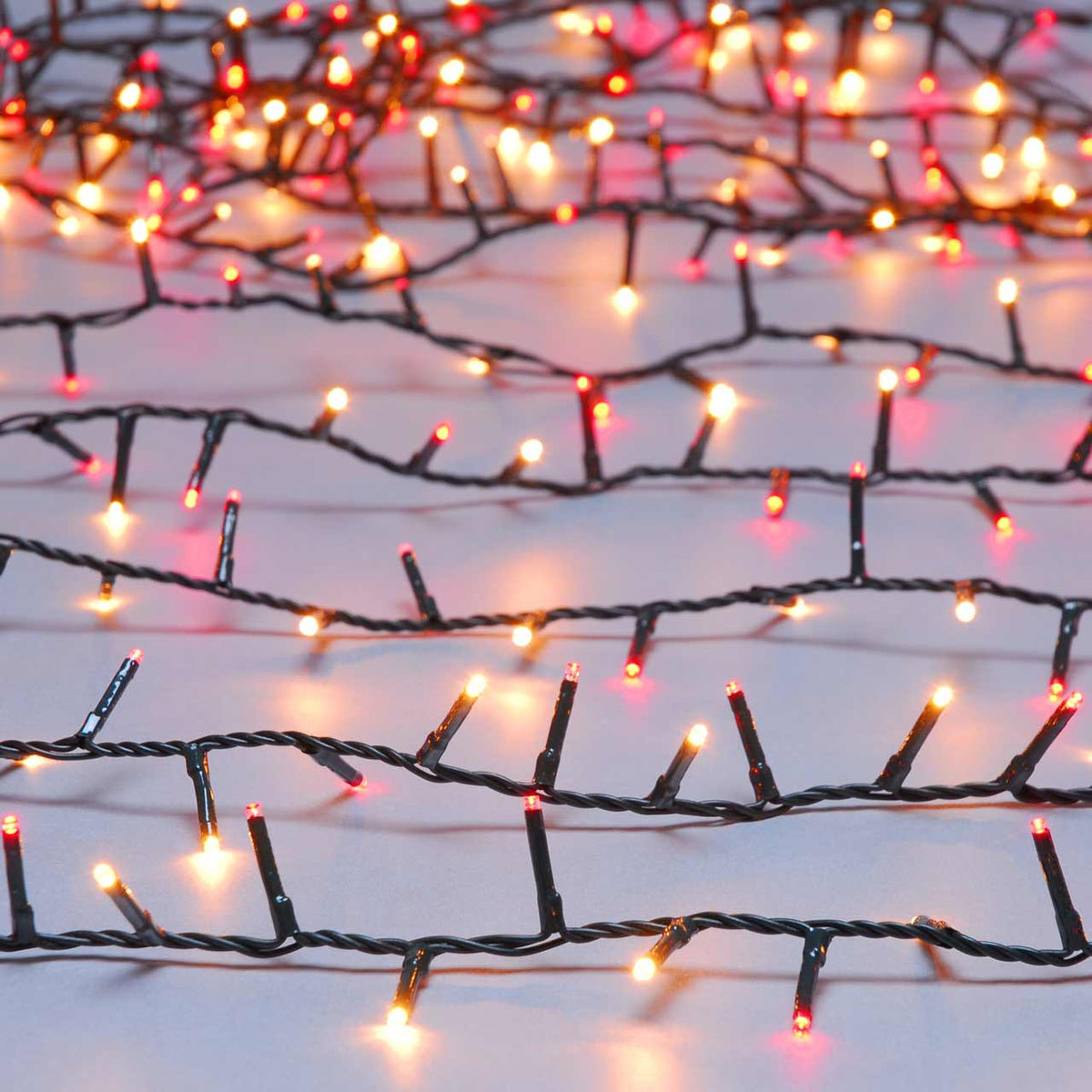 Festive Compact LED Lights Red/Warm White 1000